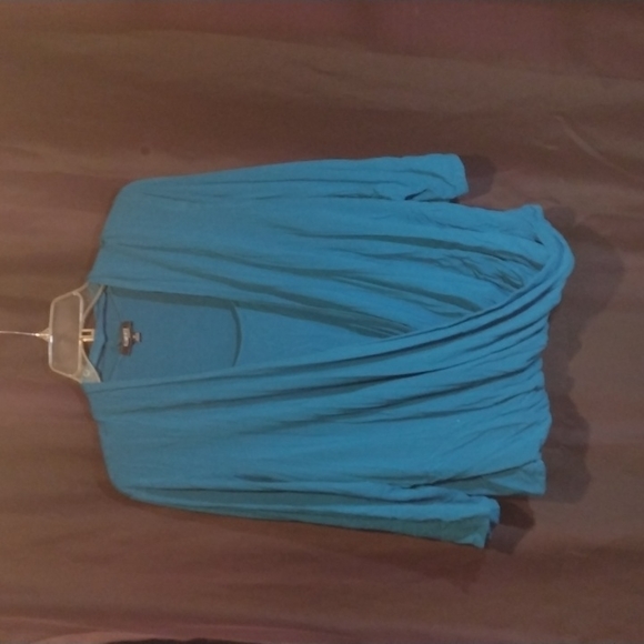 Elementz | Tops | Elementz Woman Turquoise 3x Double Layered Shirt ...